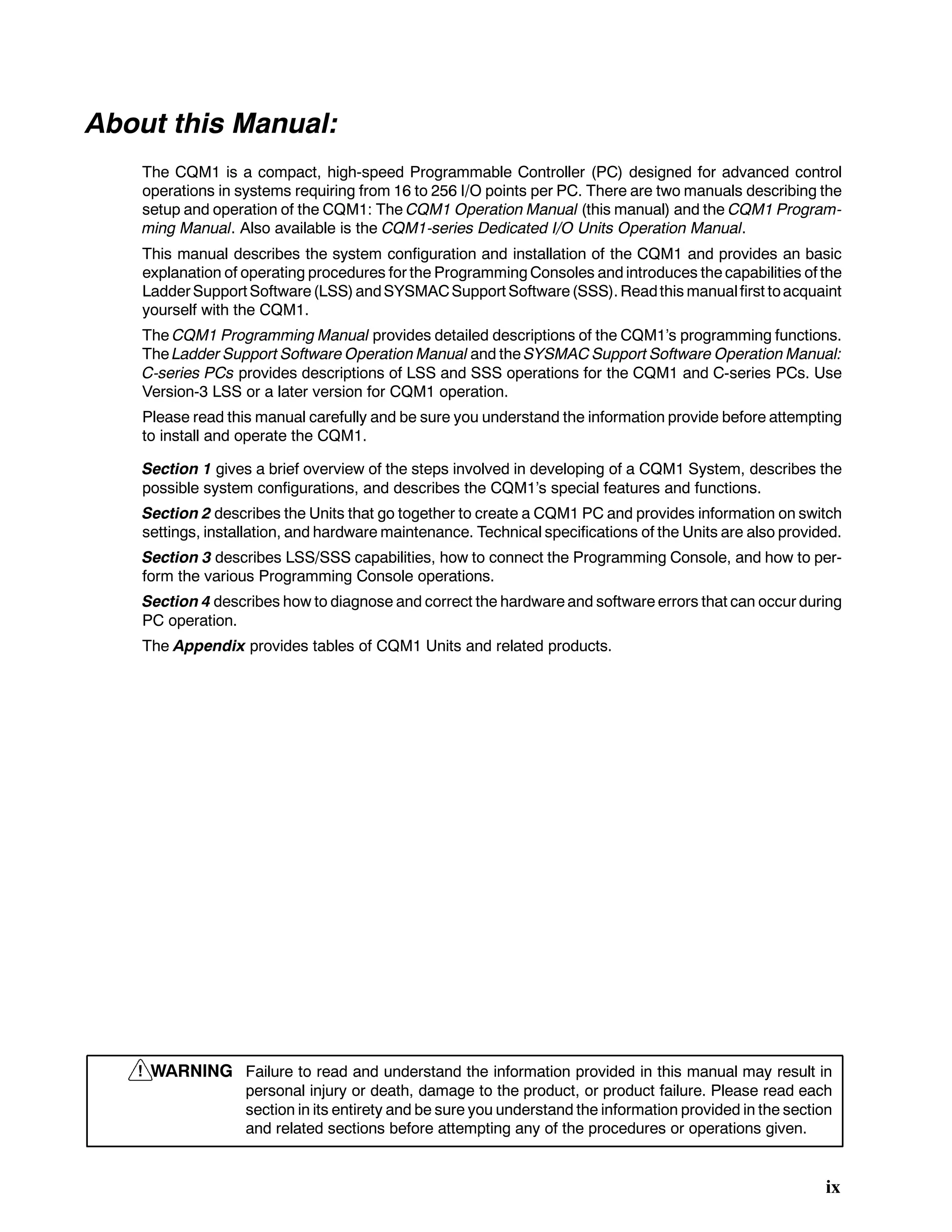 Omron PLC cqm1 opearation manual | PDF