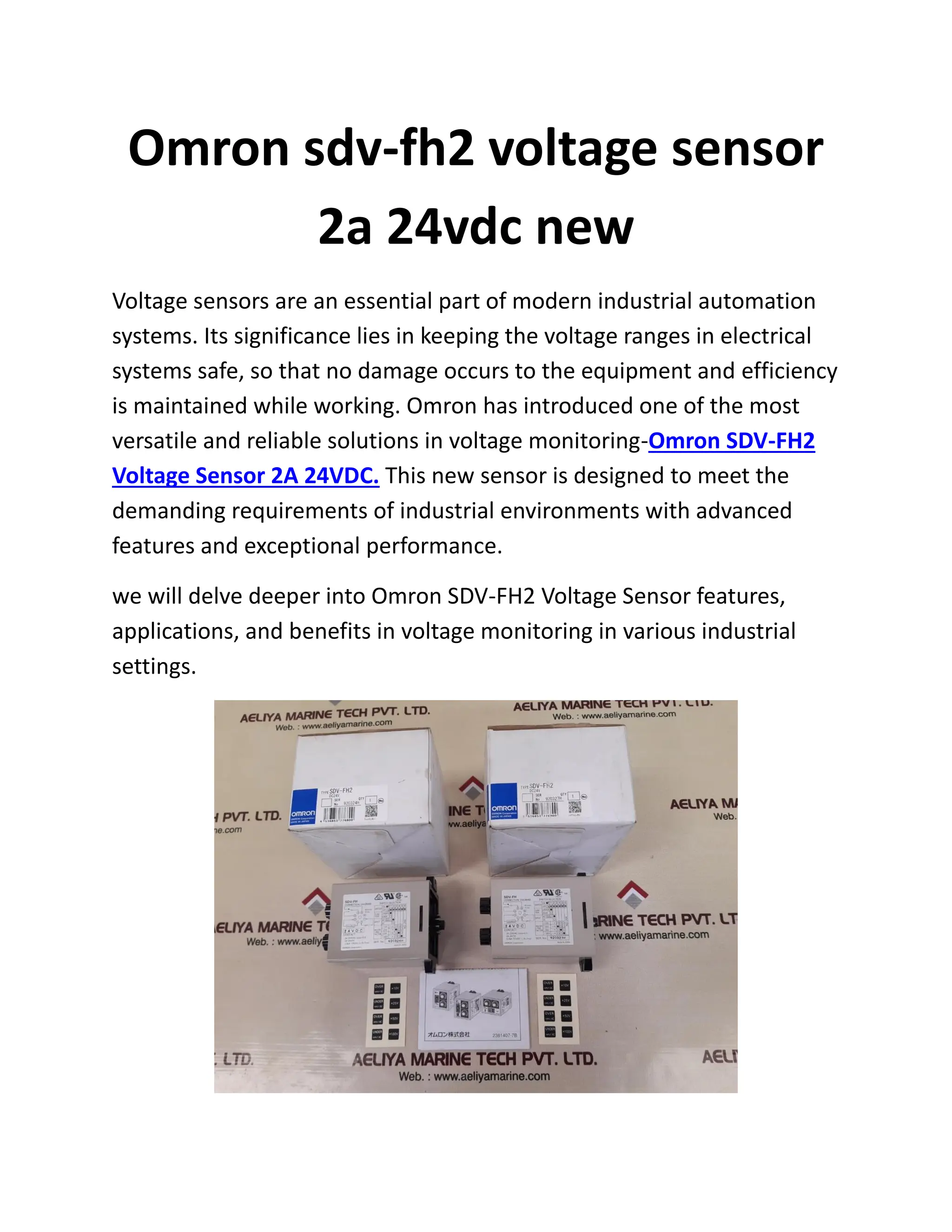 Omron sdv-fh2 voltage sensor 2a 24vdc new.pdf