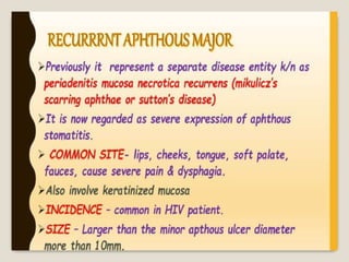 recurrent apthous ulcer | PPTX