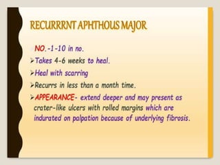 recurrent apthous ulcer | PPTX