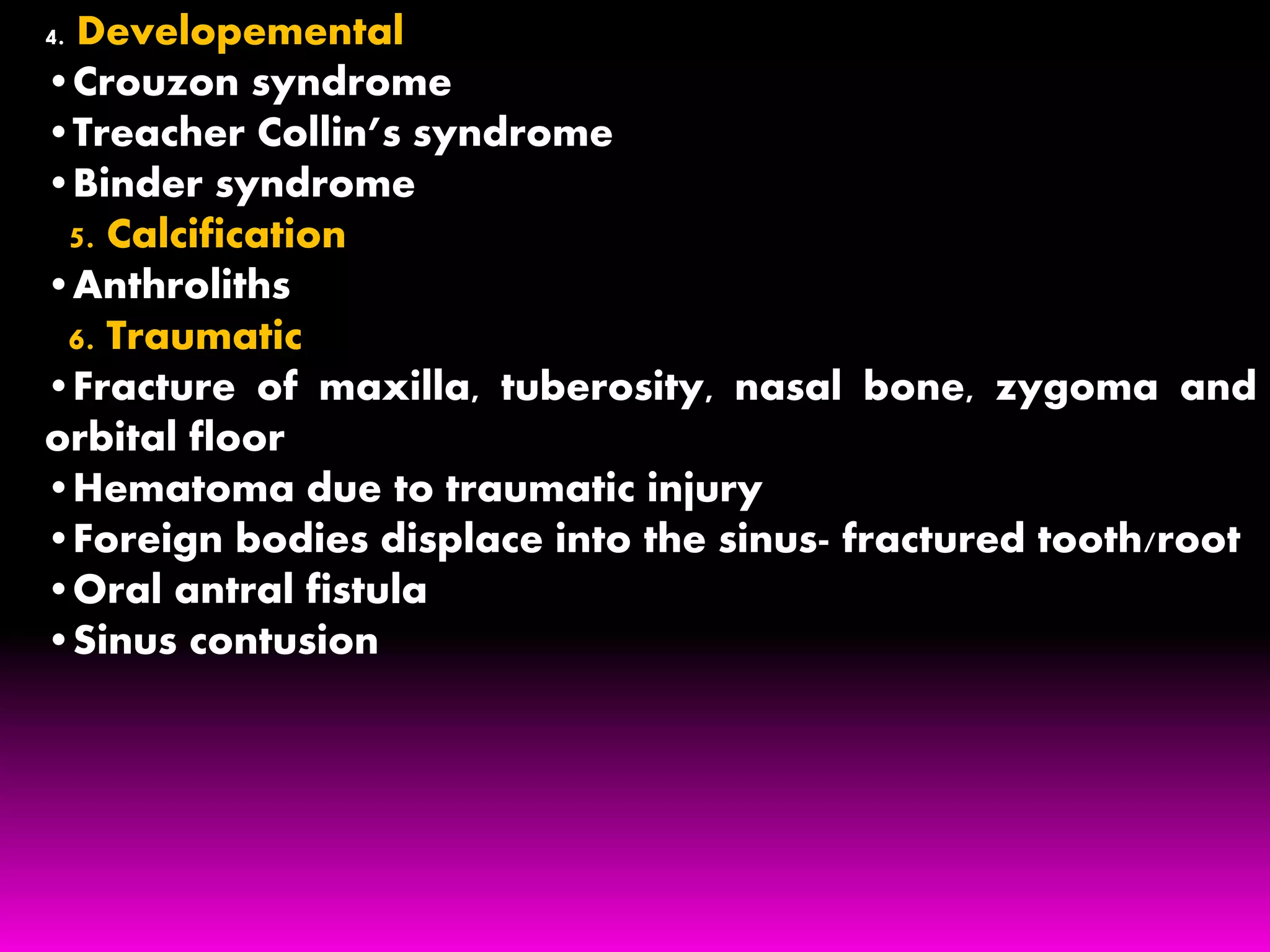 Differential Diagnosis Of Maxillary Sinus Pathology | PPTX