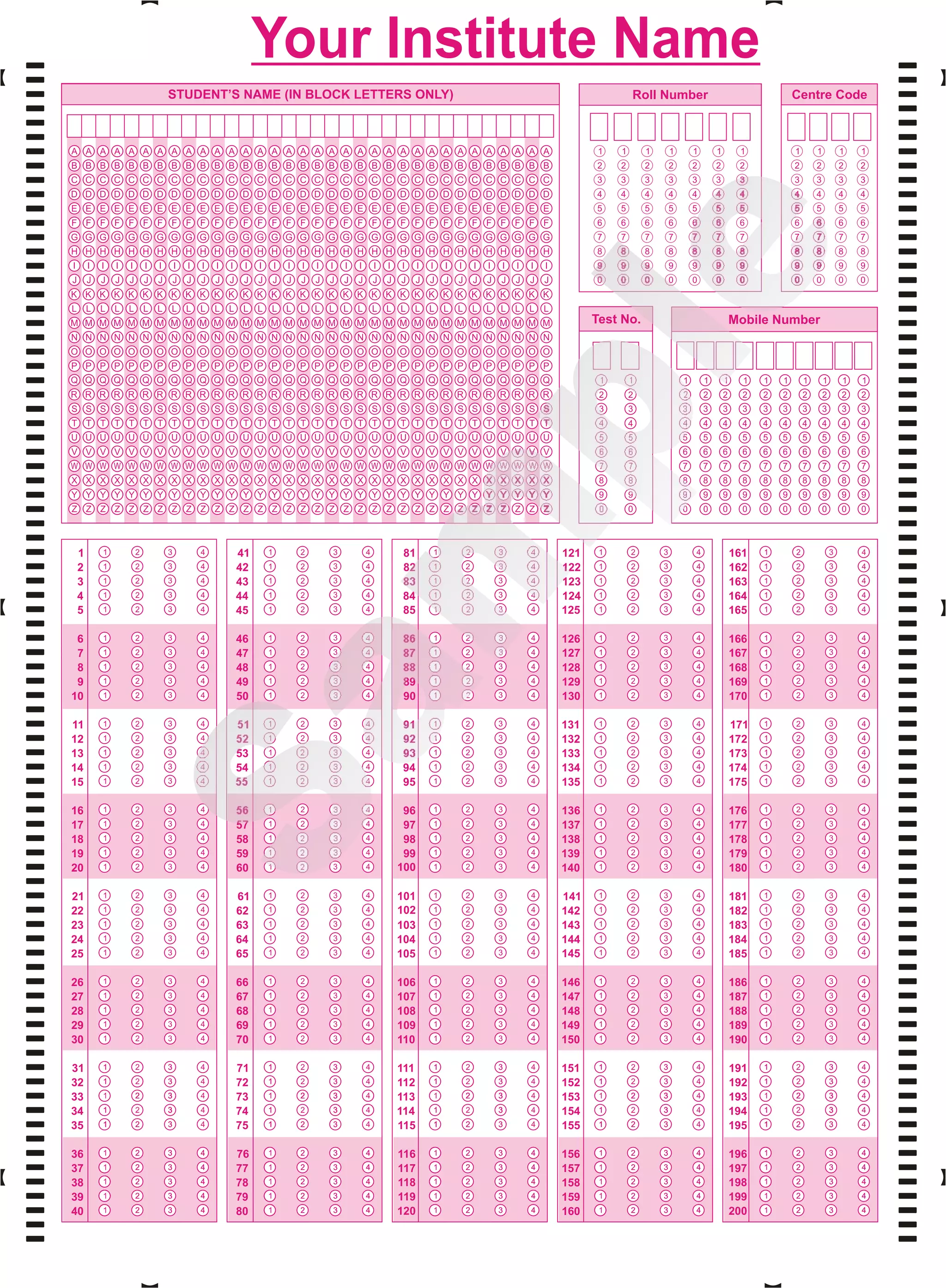 Omr sheet 200 questions pdf | PDF