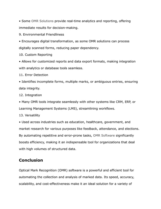 What is Optical Mark Recognition Software and its Advantages? | PDF