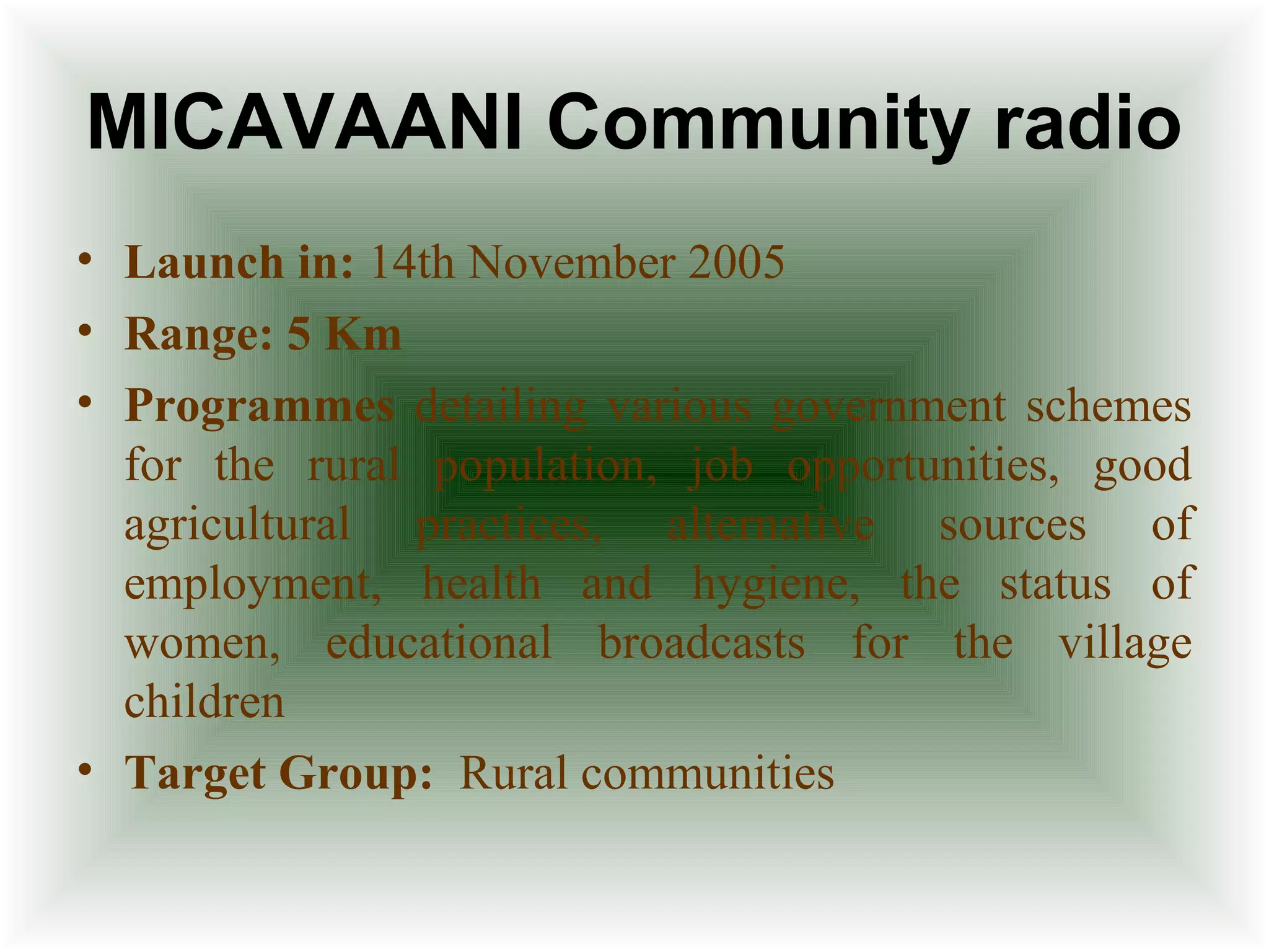 Community Radio for Rural Development: Issues and Strategies | PPT