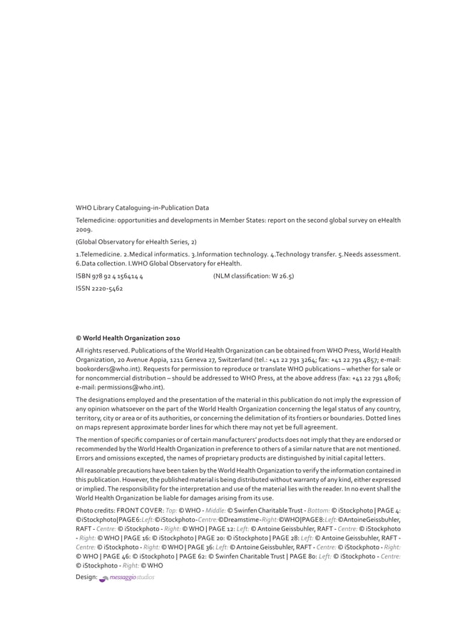 Oms telemedecine observatoire 2011 | PDF