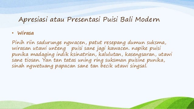 Materi Bahasa Bali Puisi Bali Modern