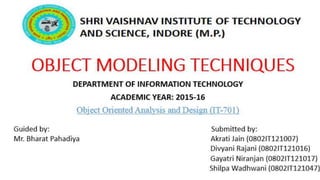 Object Modeling Techniques | PPTX