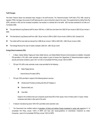 Operation management Telecom Sector in India | DOCX