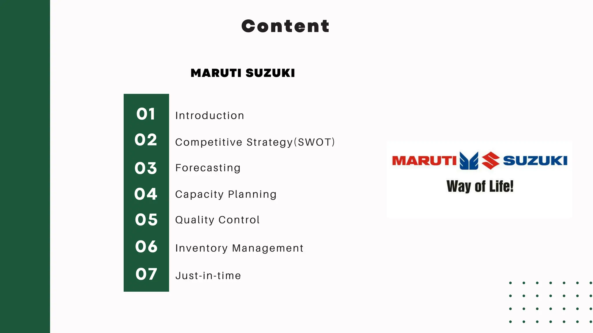 Operations management principles used by Maruti Suzuki | PDF