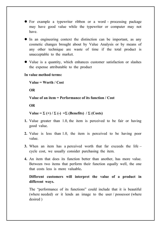 VALUE ANALYSIS,VALUE ENGINEERING, BUSINESS PROCESS REENGINEERING | PDF