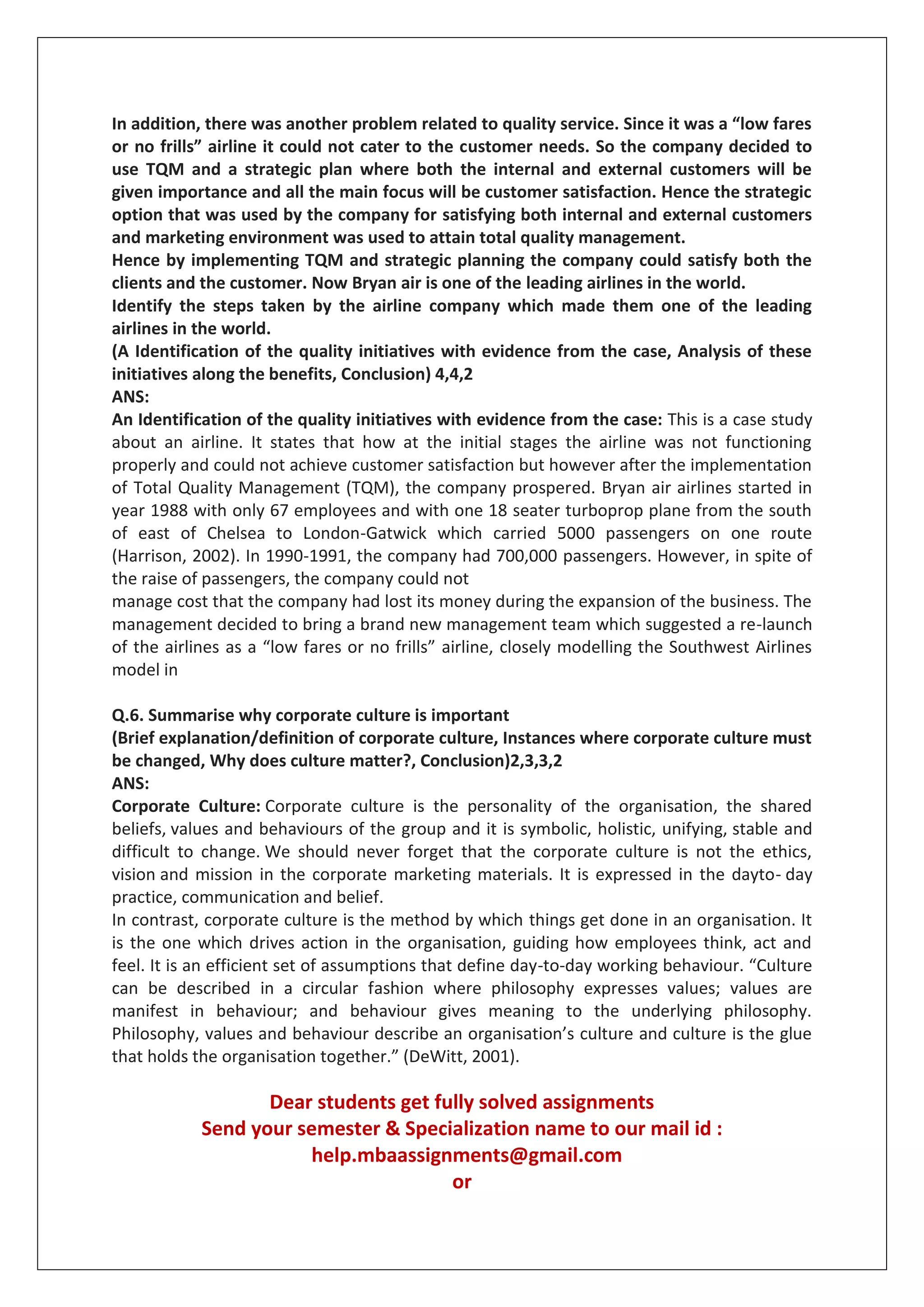 OPERATION MANAGEMENT 4th SEM WINTER 2013 SOLVED ASSIGNMENTS | PDF