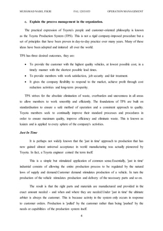 Operation management toyota | DOCX
