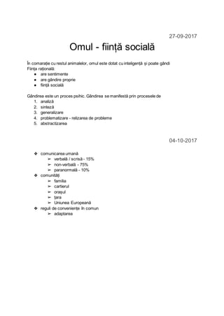 Omul, fiinta sociala | DOCX