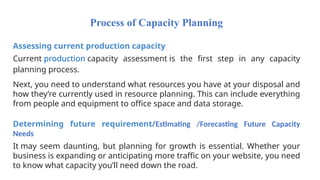 capacity planning of operations management | PPTX