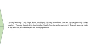 capacity planning of operations management | PPTX