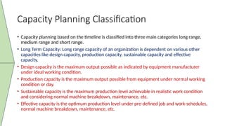 capacity planning of operations management | PPTX
