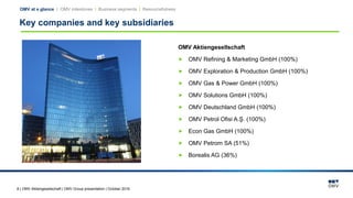 OMV Group Presentation - Corporate Milestones Business Segments and ...