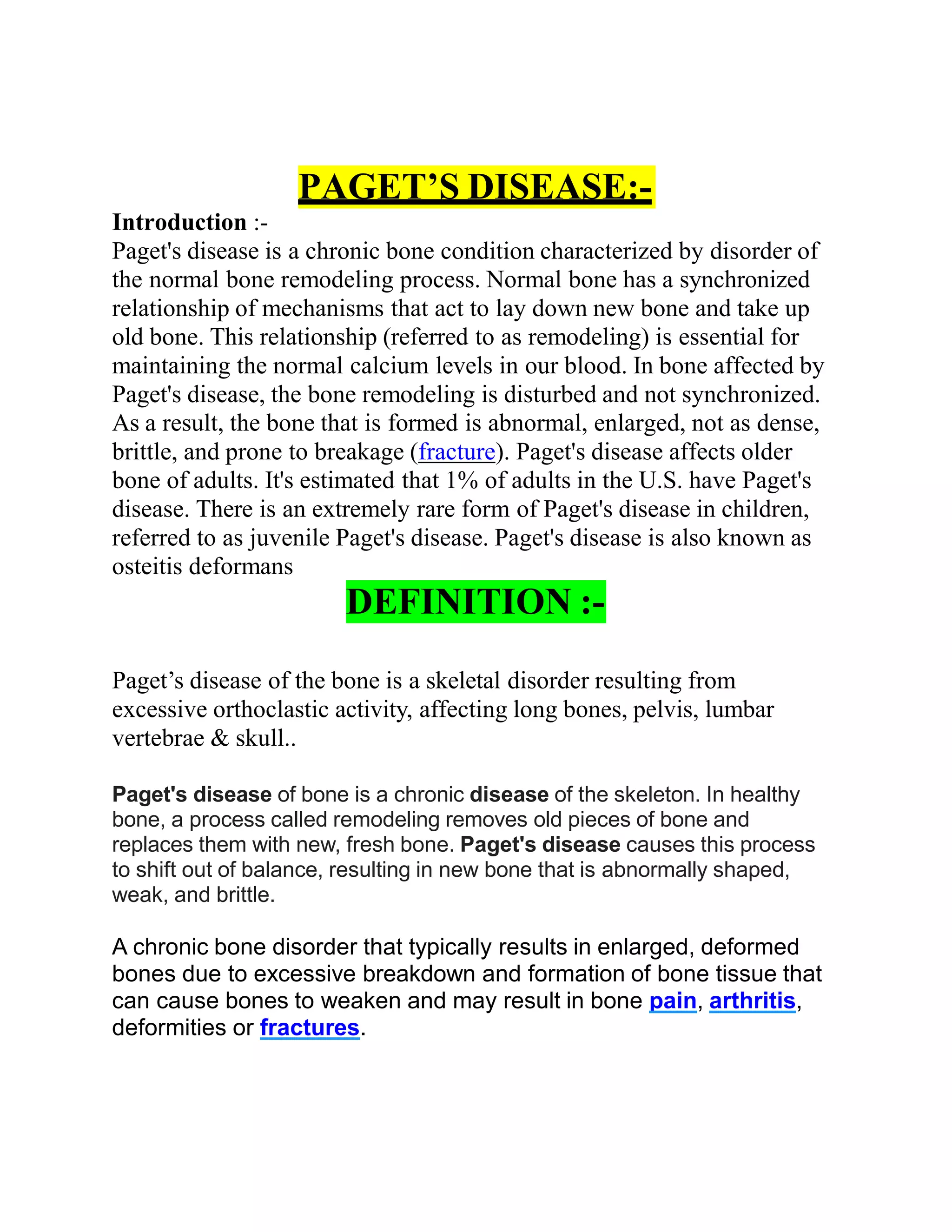 PAGET’S DISEASE | PPTX