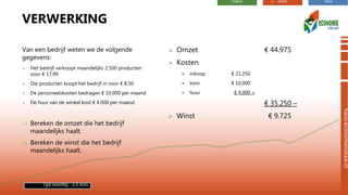 Omzet kosten-winst | PPTX | Business Accounting & Finance | Business