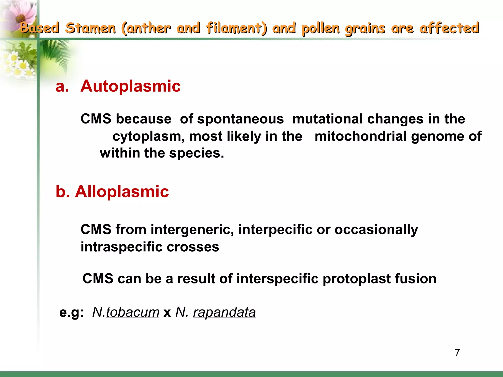Molecular mechanism of male sterility in plant system | PPT