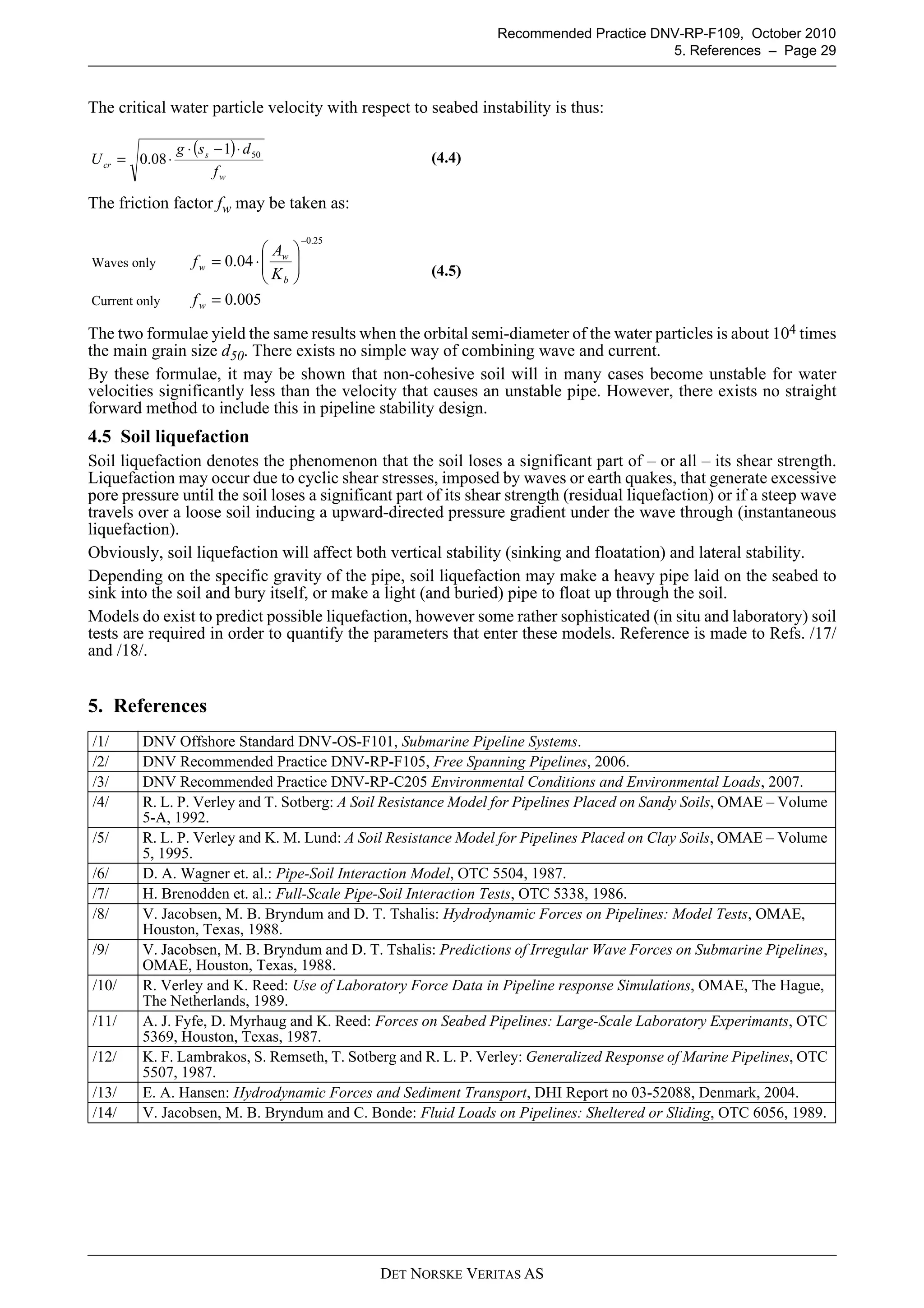 On bottom stability design of submarine pipelines | PDF