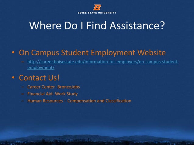 On campus student-employment_training_nov 13 (1) | PPT