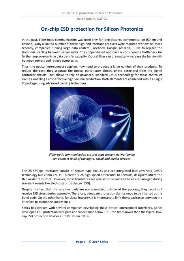 On-chip ESD protection for Silicon Photonics | PDF