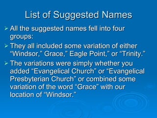 On Choosing A New Church Name | PPT | Christianity | Religion ...