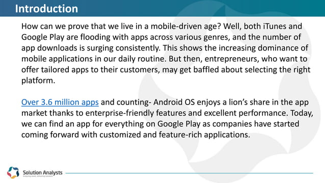 Clear Reasons Why Android App Development is Preferable for Developing On-demand Apps | PDF