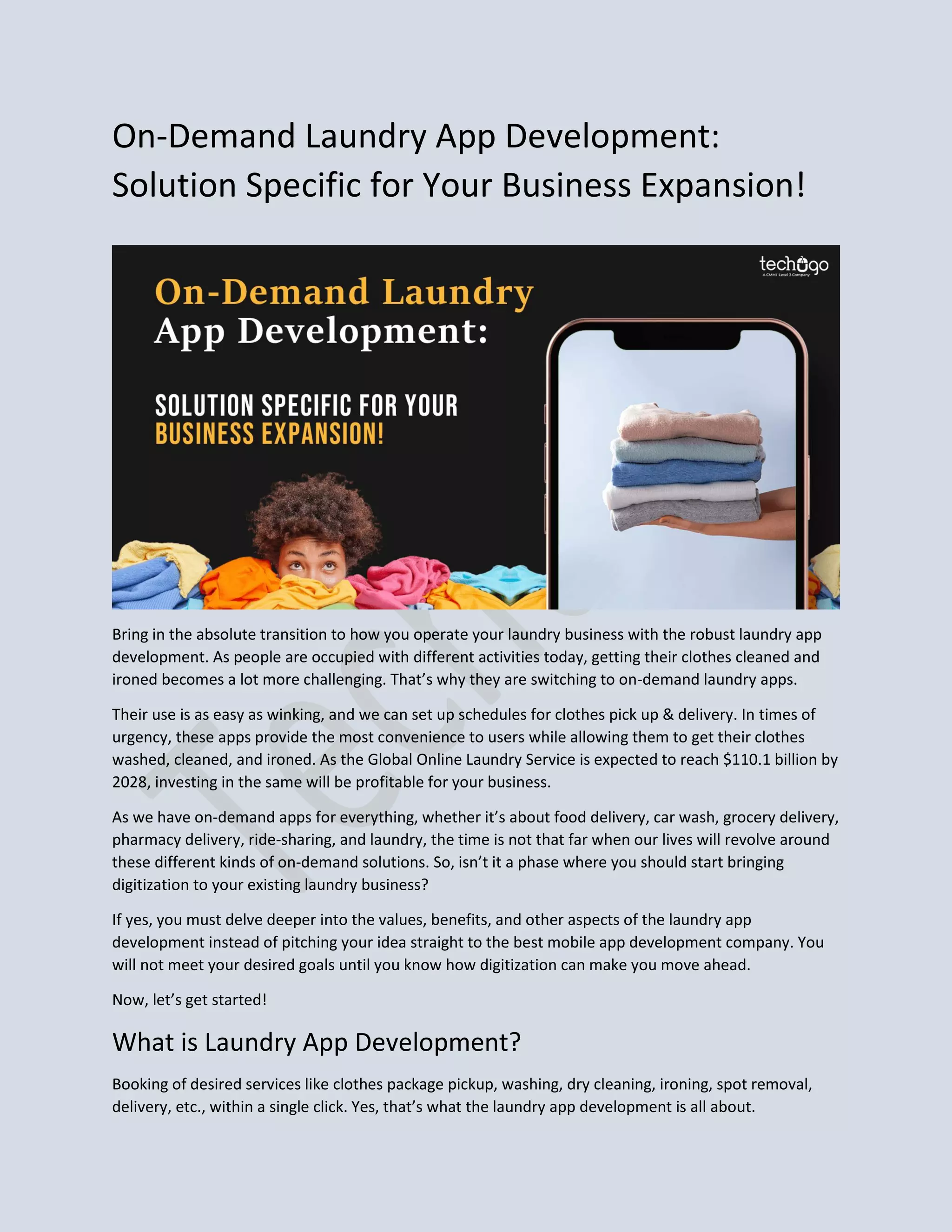 On-Demand Laundry App Development: Solution Specific for Your Business ...