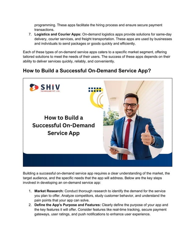 On-Demand Service Apps: A Breakdown of Types and Essential Features | PDF