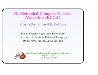 On Extended Compact Genetic Algorithm | PDF