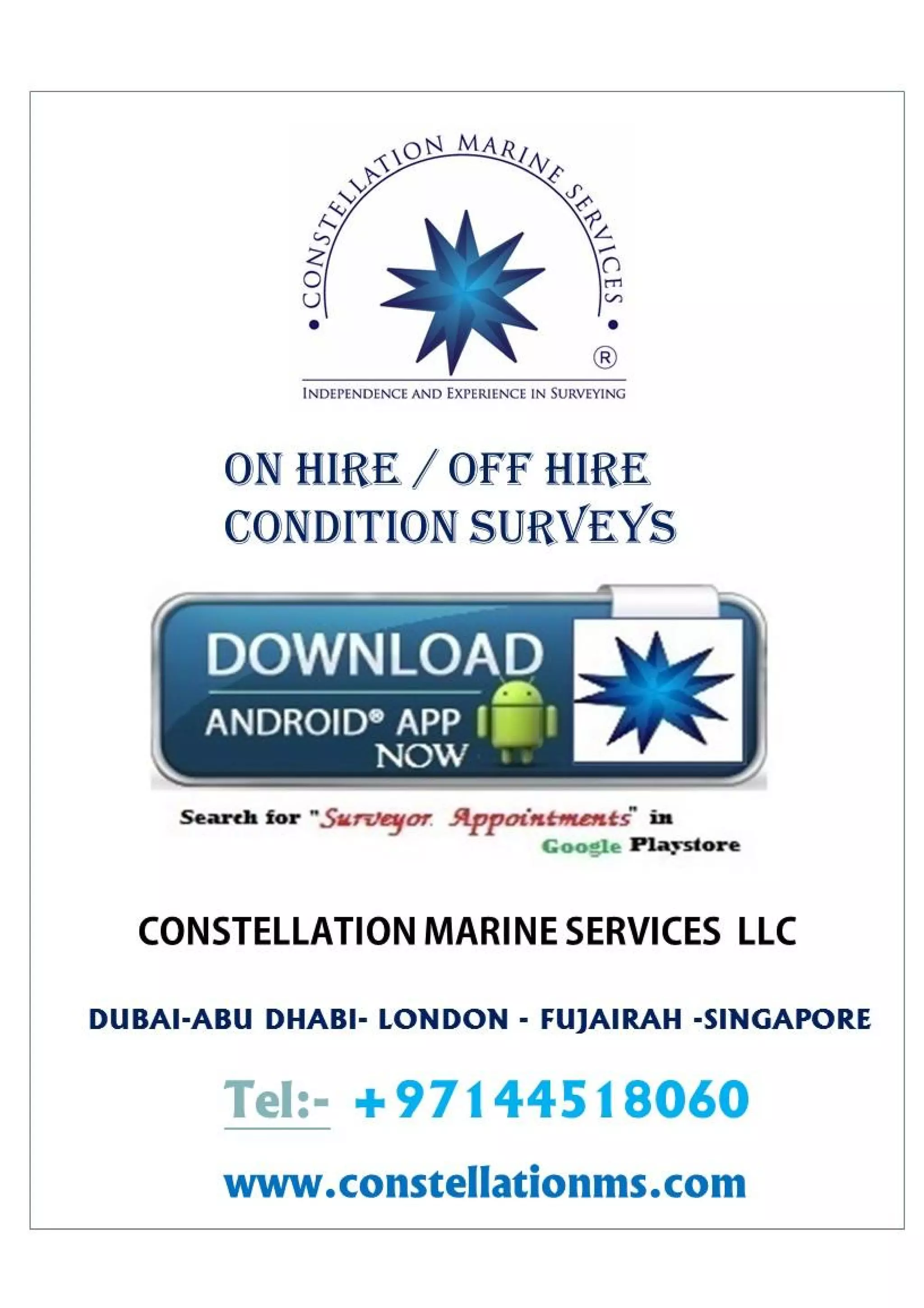 On hire and off-hire vessel condition surveys | PDF