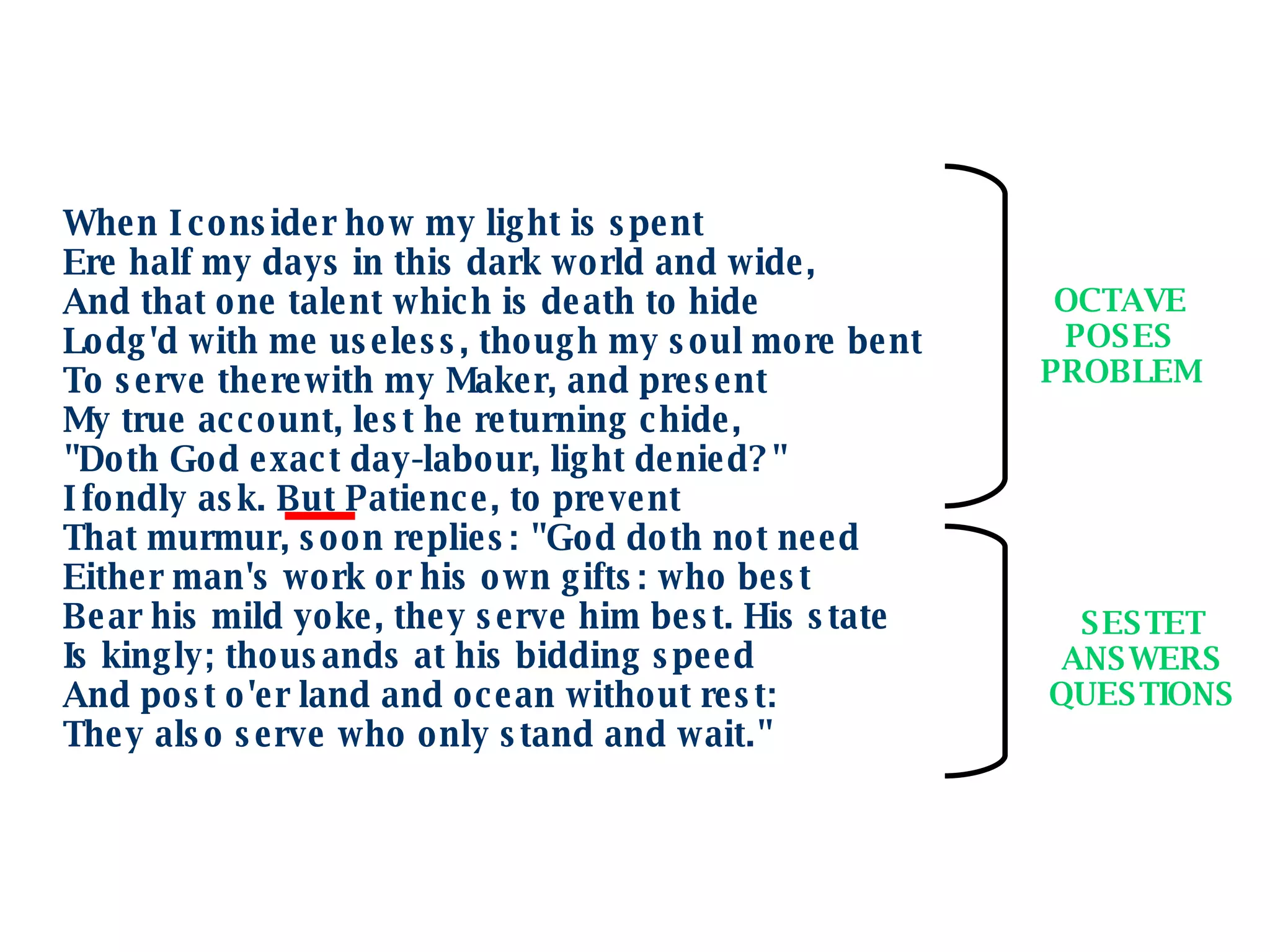On His Blindness John Milton | PPT