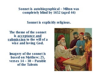 On His Blindness John Milton | PPT