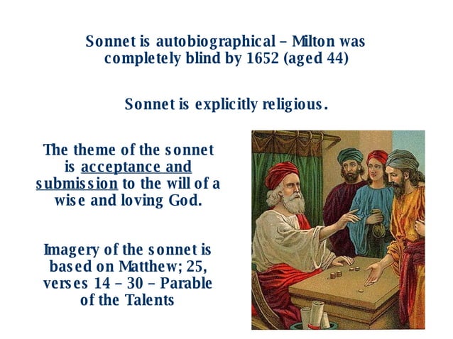 On His Blindness John Milton | PPT | Christianity | Religion & Spirituality