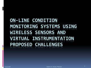 On line condition monitoring systems using wireless sensors and | PPT