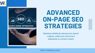 Advanced On-page SEO Optimization in Digital Marketing | PPT
