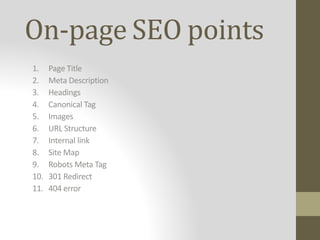 On page SEO Optimization & it's Techniques | PPTX | Web Design and HTML ...