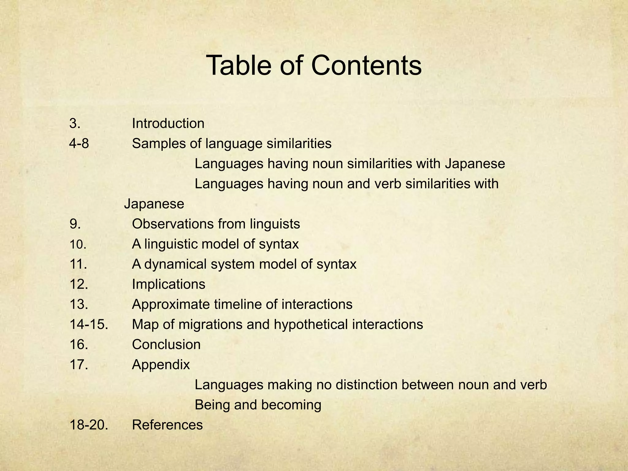On Similarities Between Japanese and Other Languages | PPT