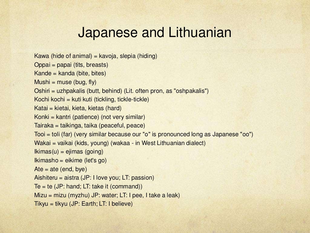 On Similarities Between Japanese and Other Languages