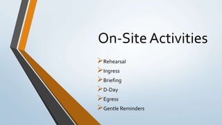 On site activities | PPTX