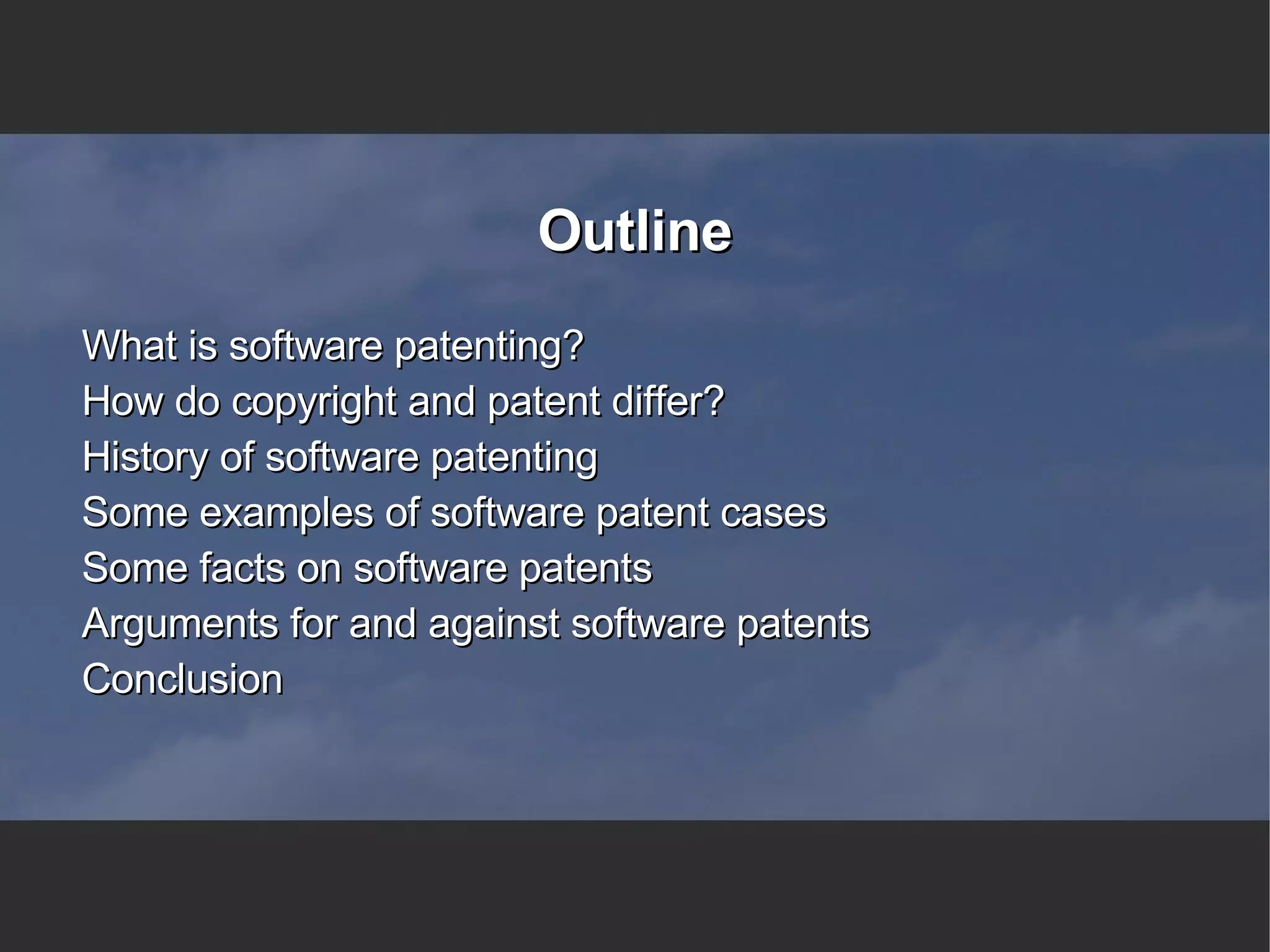 On Software Patenting | PPT