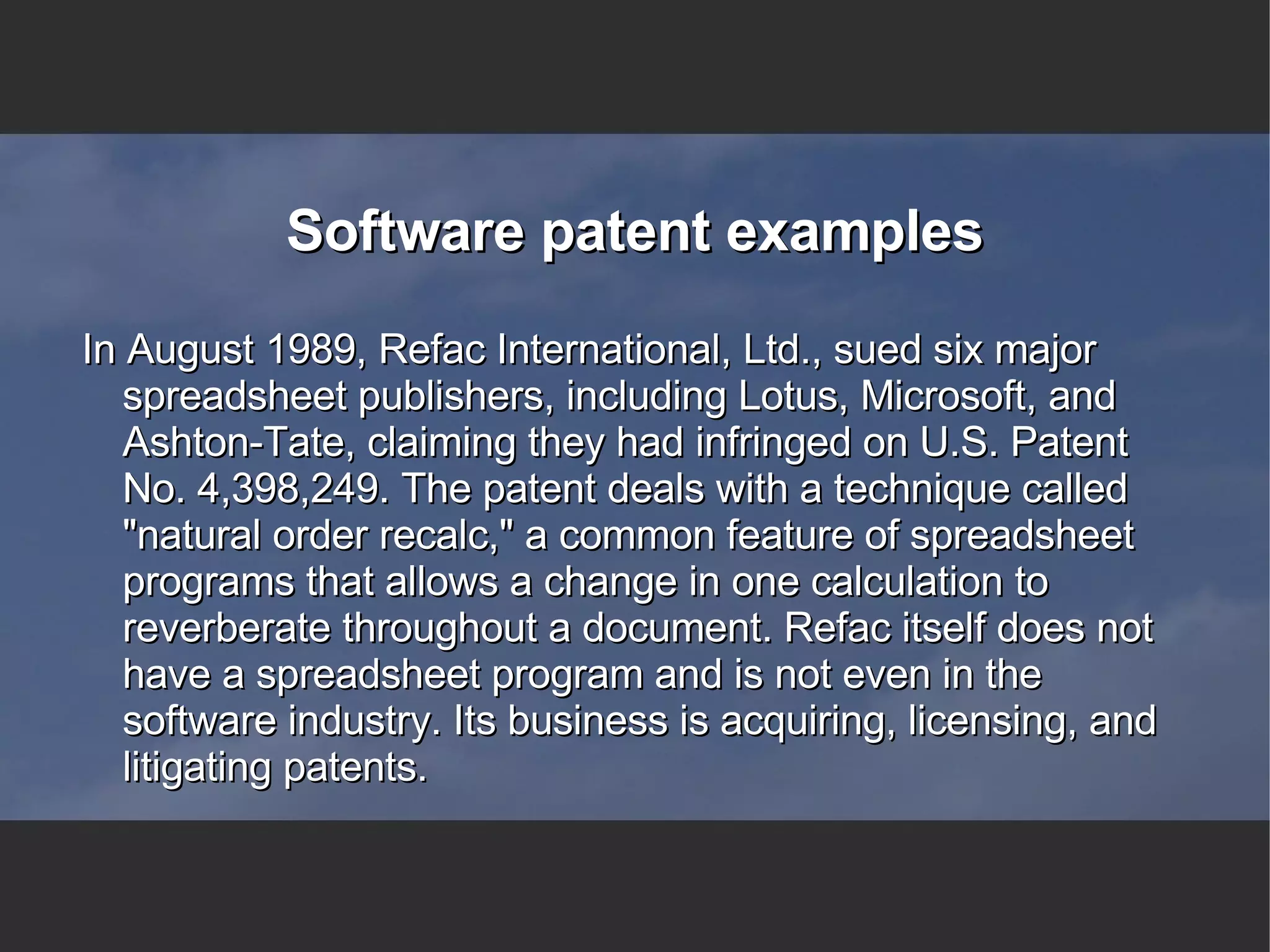 On Software Patenting | PPT