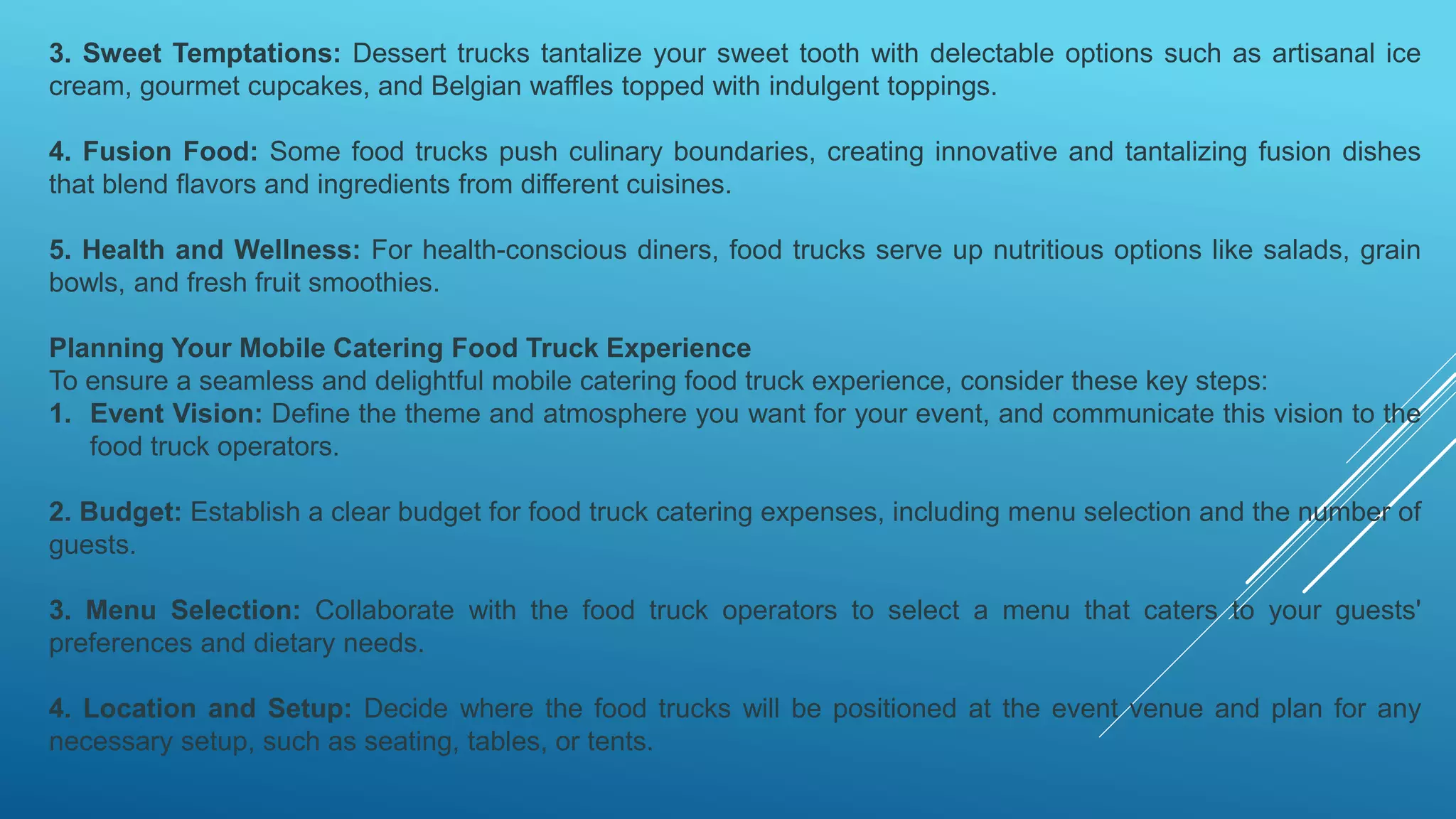 Mobile Catering Food Trucks | PPTX