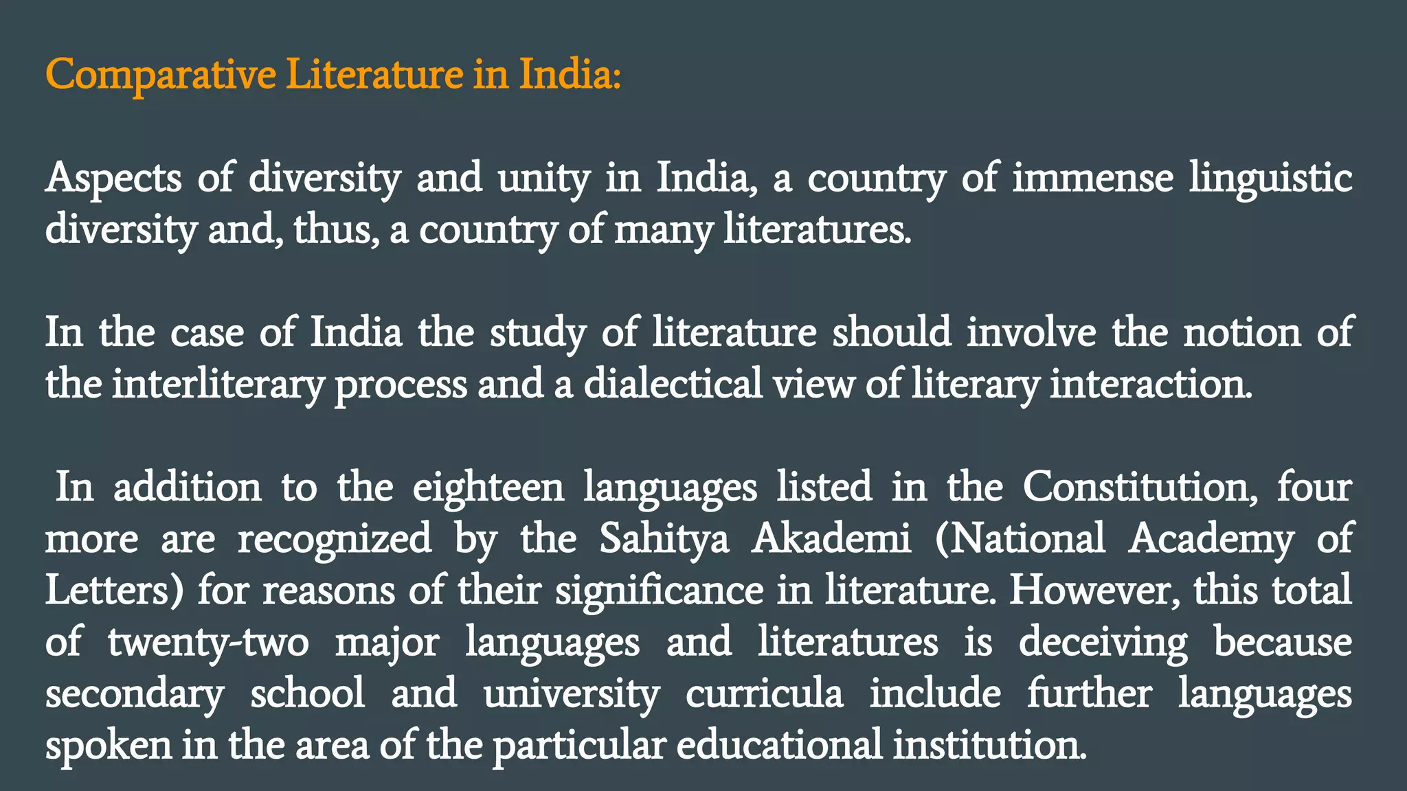Comparative Literature and Culture | PPT