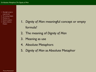 On absolute metaphors: The Dignity of Man | PPT
