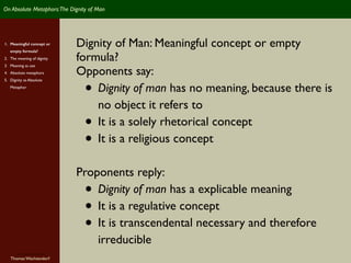 On absolute metaphors: The Dignity of Man | PPT