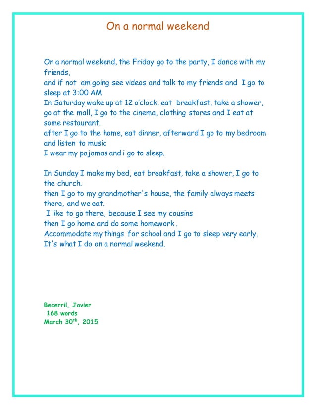 On a normal weekend | PDF