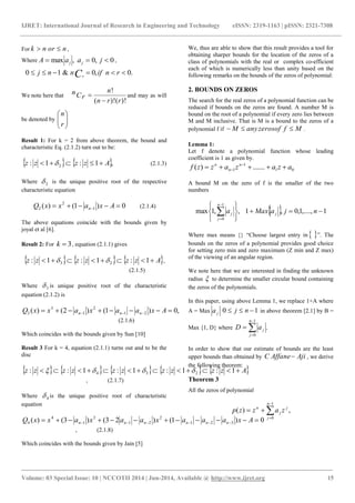 On approximate bounds of zeros of polynomials within | PDF